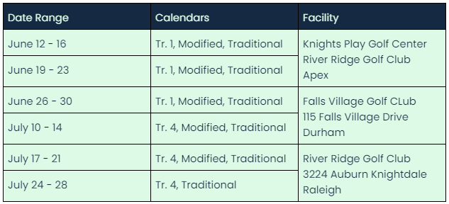summer-camp-schedule-for-website - First Tee - Triangle